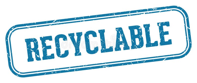 Recyclable Stamp. Recyclable Rectangular Stamp on White Background ...