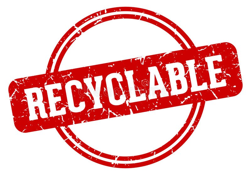 Recyclable stamp stock vector. Illustration of design - 365329958