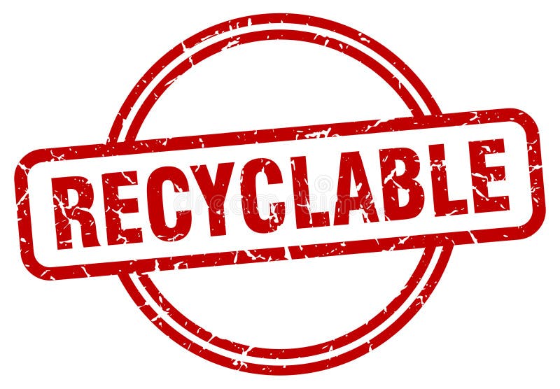 Recyclable Stamp. Recyclable Round Vintage Grunge Label Stock Vector ...