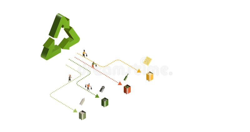 Recyclable Waste is Separated by People into Different Containers. Care ...