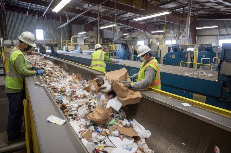 Recyclables Being Sorted and Cleaned before they are Brought Back into ...