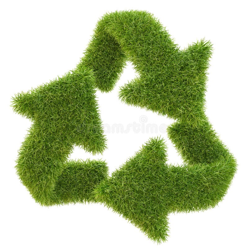 Grass recycle symbol stock illustration. Illustration of reuse - 5215764