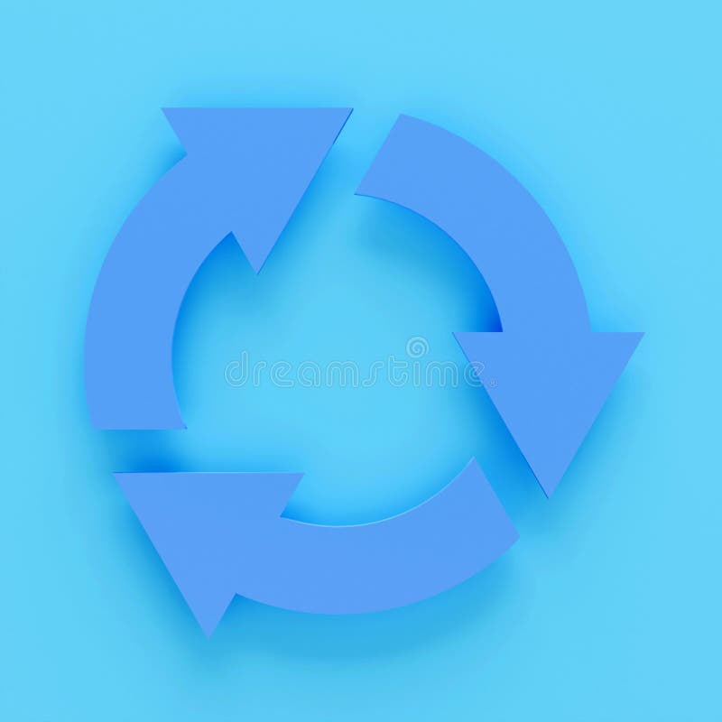 Recycle Arrow 3d Render.3d Arrows in Circle with Shadow Isolated on ...