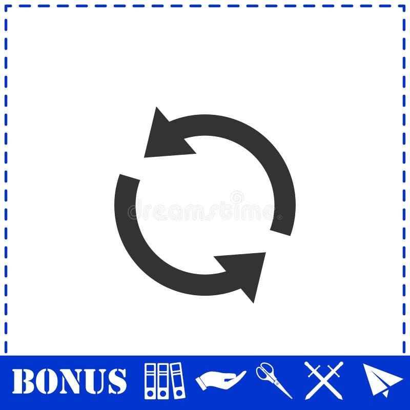 Recycle arrow icon flat stock vector. Illustration of graphic - 155767767