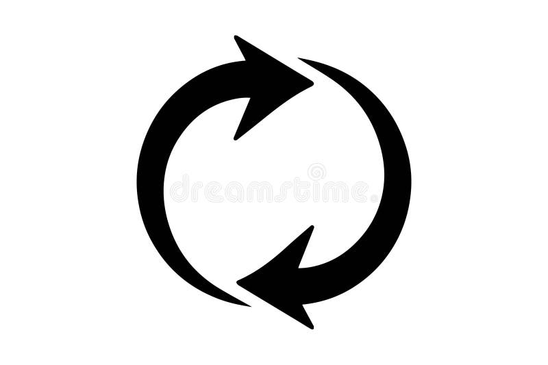 Recycle Arrow Refresh Rotation Arrow Silhouette Vector Illustration ...