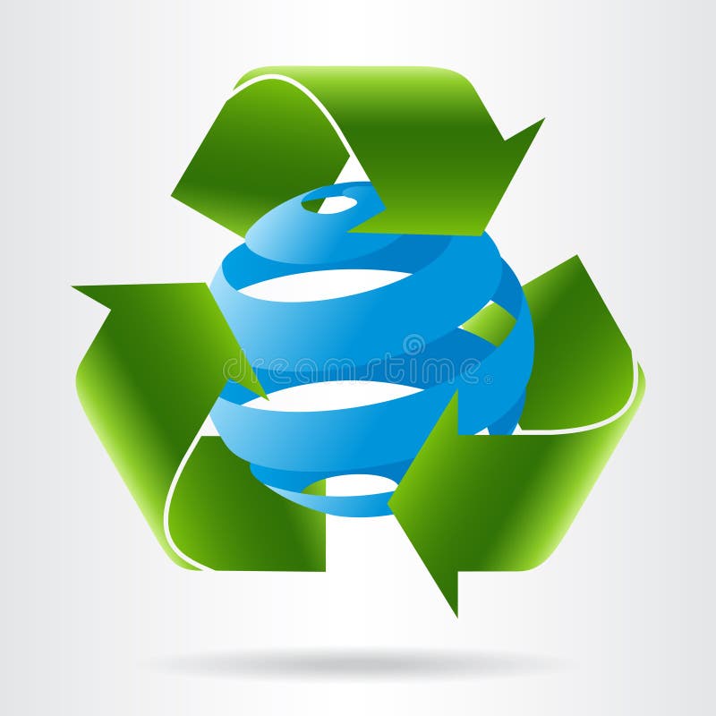 Sphere with recycle arrows stock vector. Illustration of shadow - 8651582