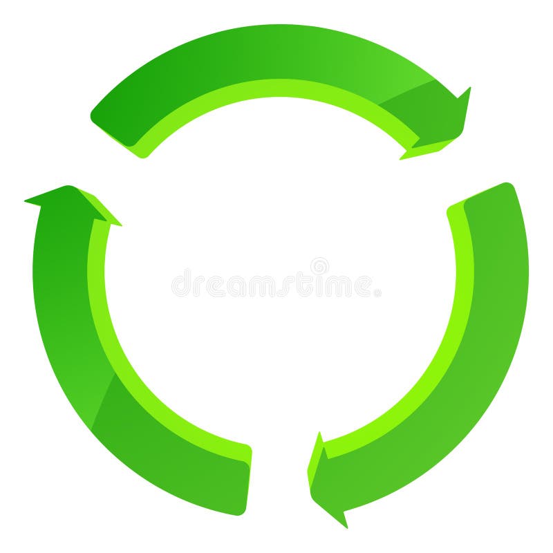 3 Recycle Arrows, Circular Pointers Stock Vector - Illustration of ...