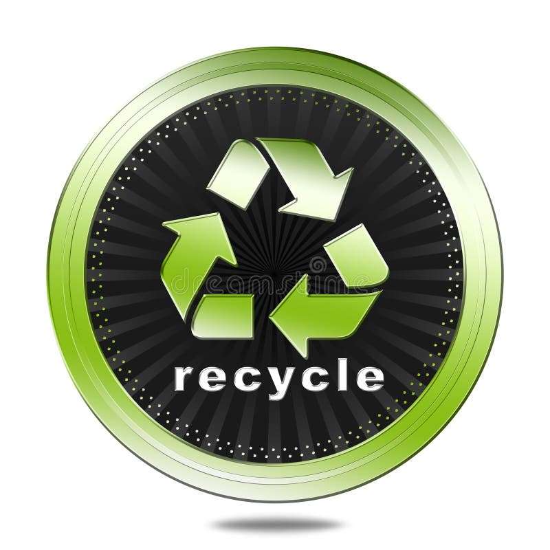 Recycle Me Badge with Leaves Arrows Sign. Black Vector Lettering ...