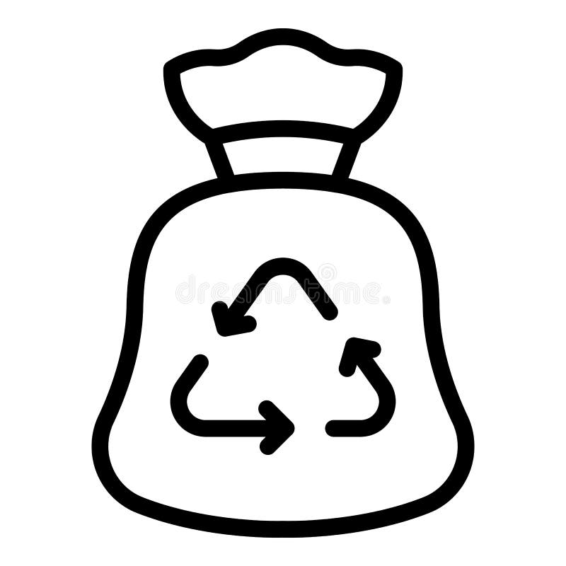 Recycle Bag Icon Outline Vector. Trash Bin Stock Vector - Illustration ...
