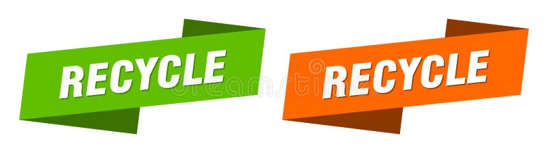 Recycle Banner. Recycle Ribbon Label Sign Set Stock Vector ...
