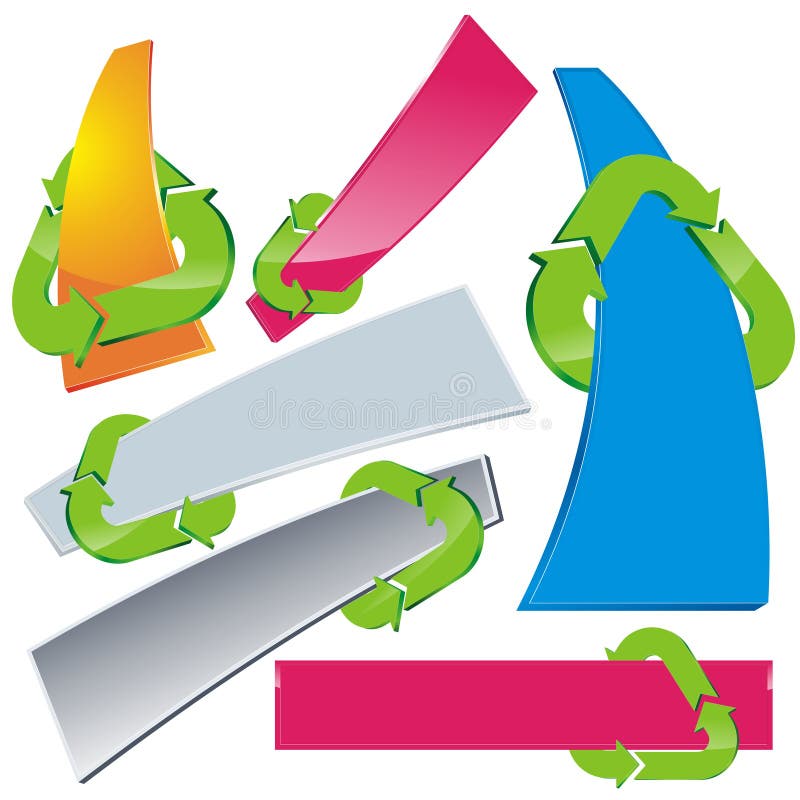 Recycle banner set stock illustration. Illustration of card - 28017425