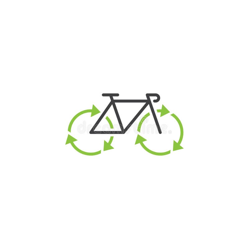 Bicycle with Recycle Arrows Line Icon. Eco Friendly Transportation ...