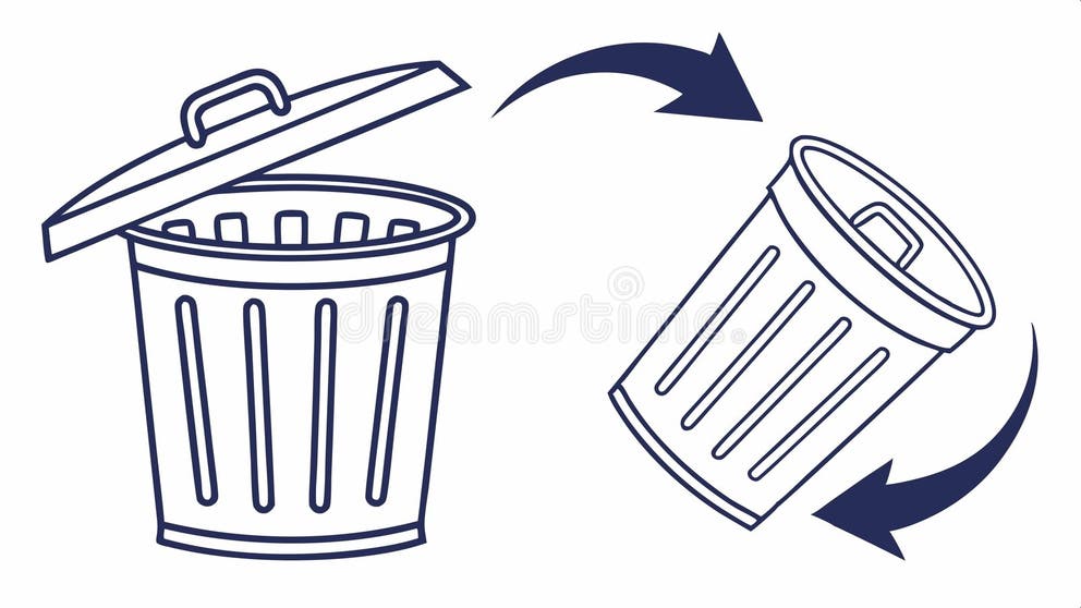 Recycle Bin with Arrows, Recycling Process, Waste Management ...