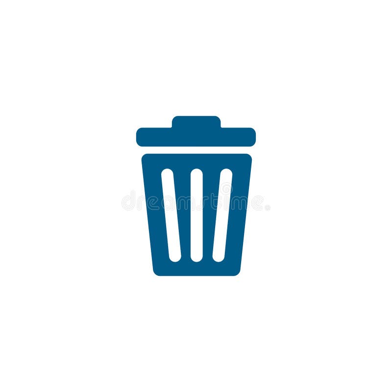 Recycle Bin Blue Icon on White Background. Blue Flat Style Vector ...