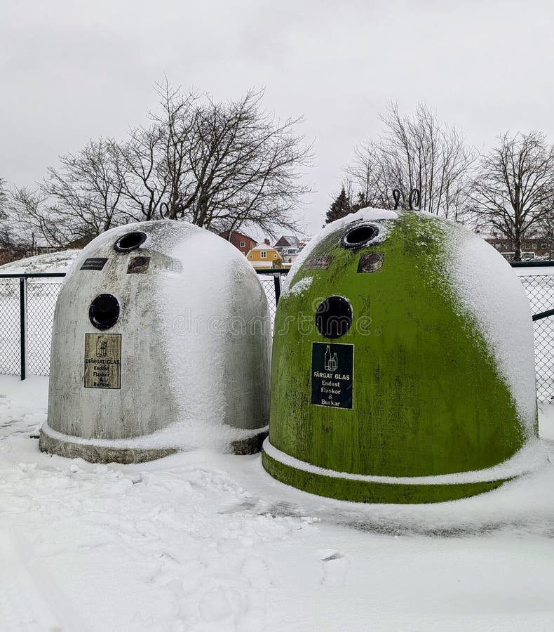 Recycle Bin for Colored and Uncolored Glass Bottles. Stock Image ...
