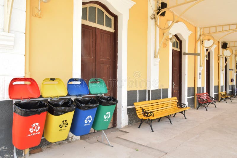 Recycle Bin. Container of Recyclable Waste Available in Public Square ...