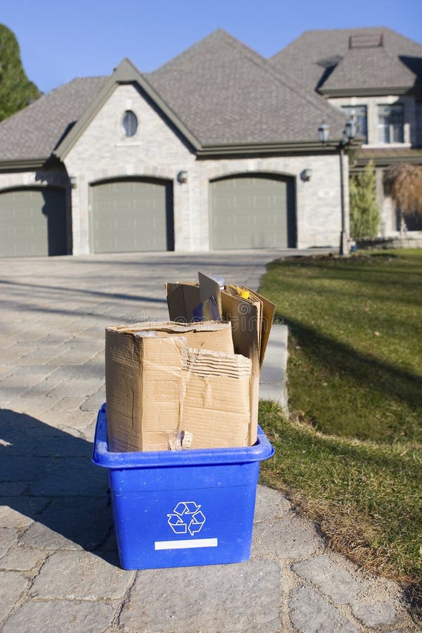 Recycle bin curbside stock photo. Image of curb, outside - 21102376