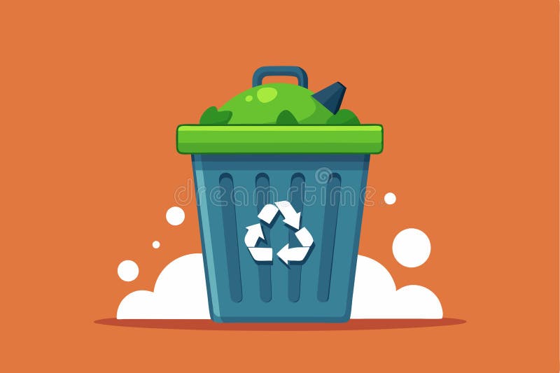 A Recycle Bin Filled with Dust and Debris Shows Responsible Waste ...