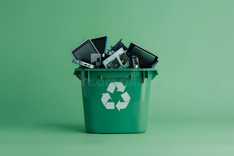 A Recycle Bin Filled with E Wastes, a Concept for E Waste Management ...