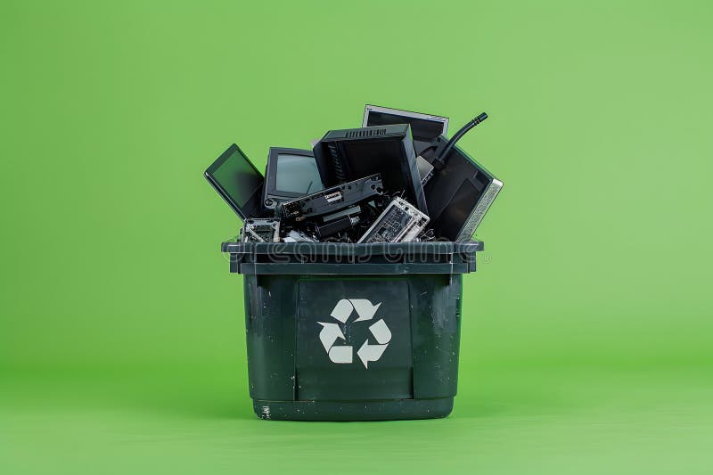 A Recycle Bin Filled with E Wastes, a Concept for E Waste Management ...
