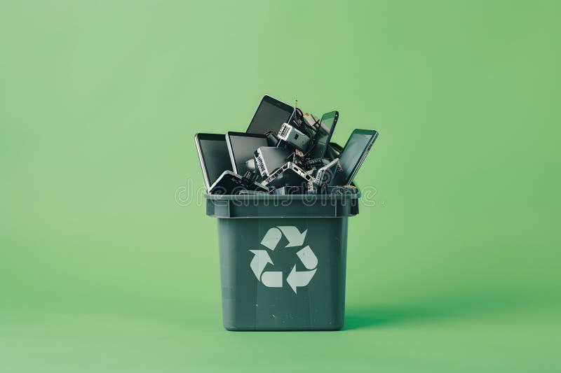A Recycle Bin Filled with E Wastes, a Concept for E Waste Management ...