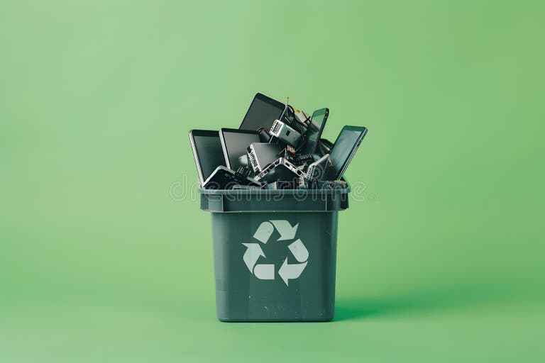 A Recycle Bin Filled with E Wastes, a Concept for E Waste Management ...