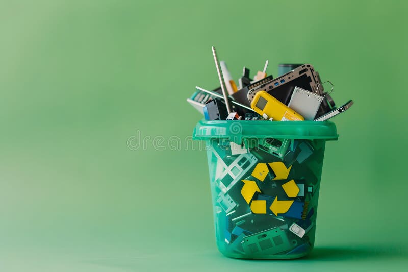 A Recycle Bin Filled with E Wastes, a Concept for E Waste Management ...