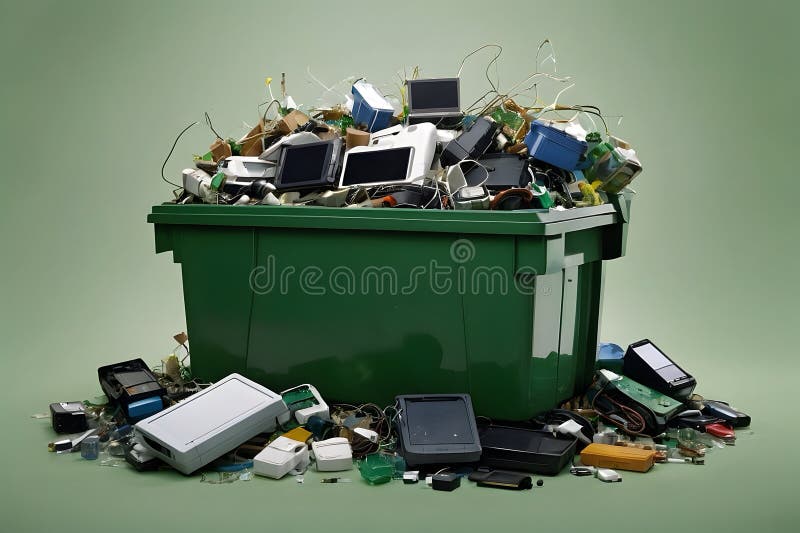 A Recycle Bin Full of E Waste As a Concept of E Waste Management Stock ...