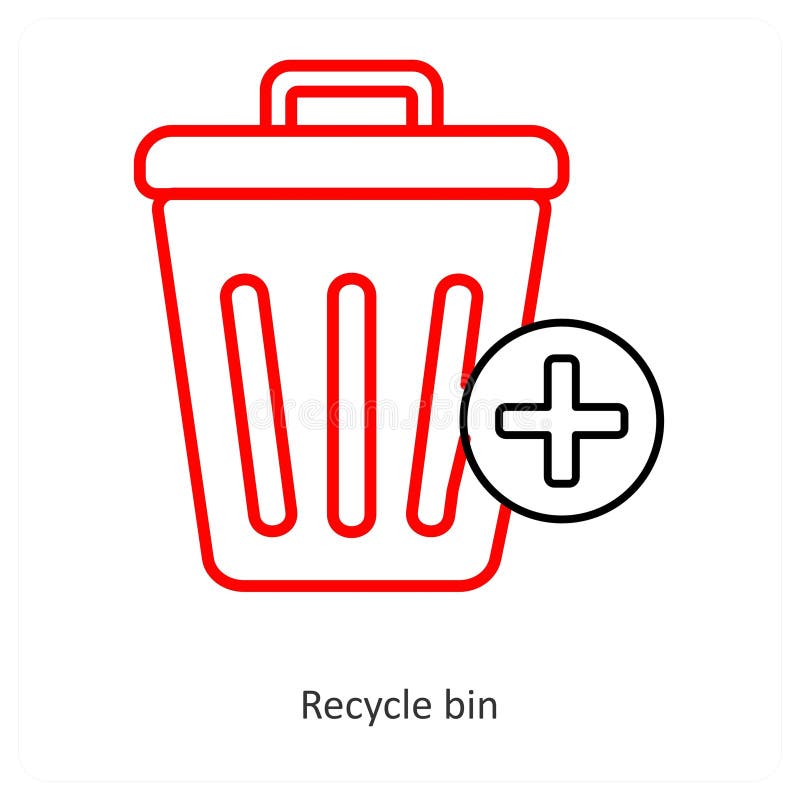 Recycle Bin and Garbage Icon Concept Stock Vector - Illustration of ...