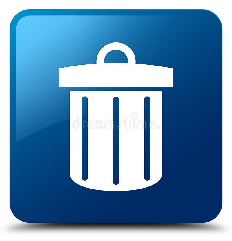 Recycle Bin Icon Blue Square Button Stock Illustration - Illustration ...