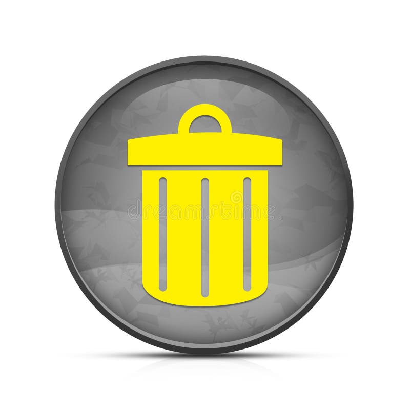Recycle Bin Icon on Classy Splash Black Round Button Illustration Stock ...