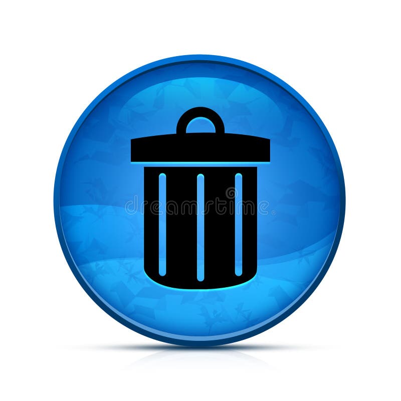 Recycle Bin Icon on Classy Splash Blue Round Button Illustration Stock ...