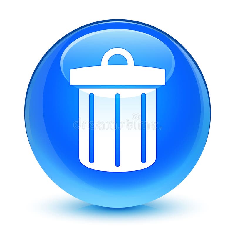 Recycle Bin Icon Glassy Cyan Blue Round Button Stock Illustration ...