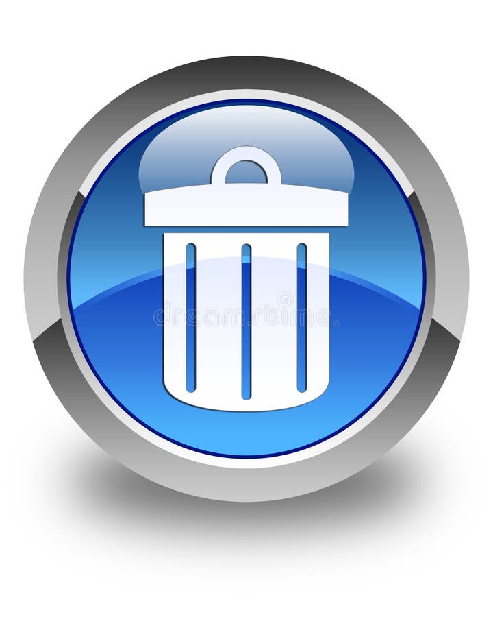 Recycle Bin Icon Glossy Blue Round Button Stock Illustration ...