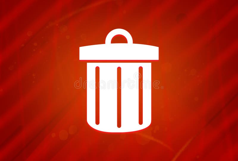 Recycle Bin Icon Isolated on Abstract Red Gradient Magnificence ...