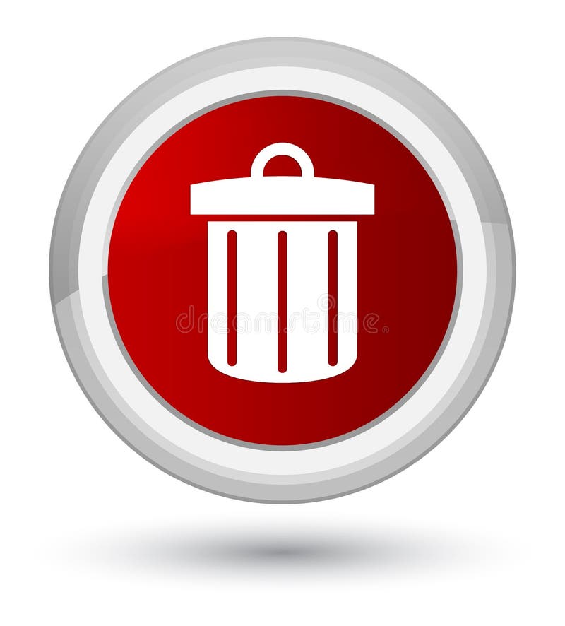 Recycle Bin Icon Prime Red Round Button Stock Illustration ...