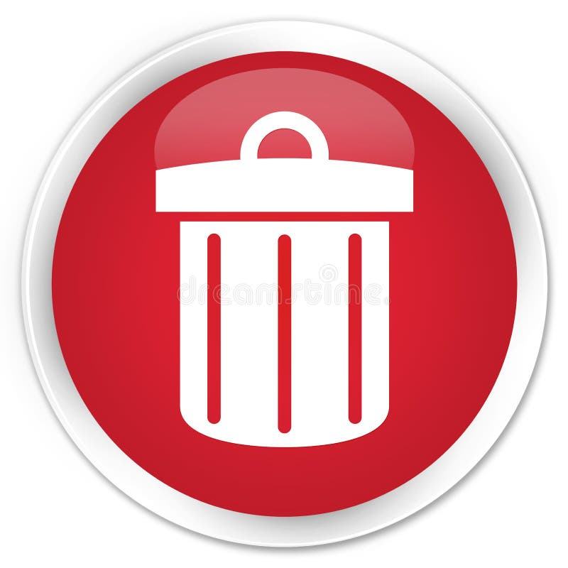 Recycle Bin Icon Premium Red Round Button Stock Illustration ...