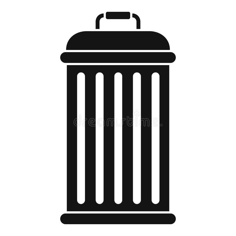 Recycle Bin Icon, Simple Style Stock Vector - Illustration of black ...