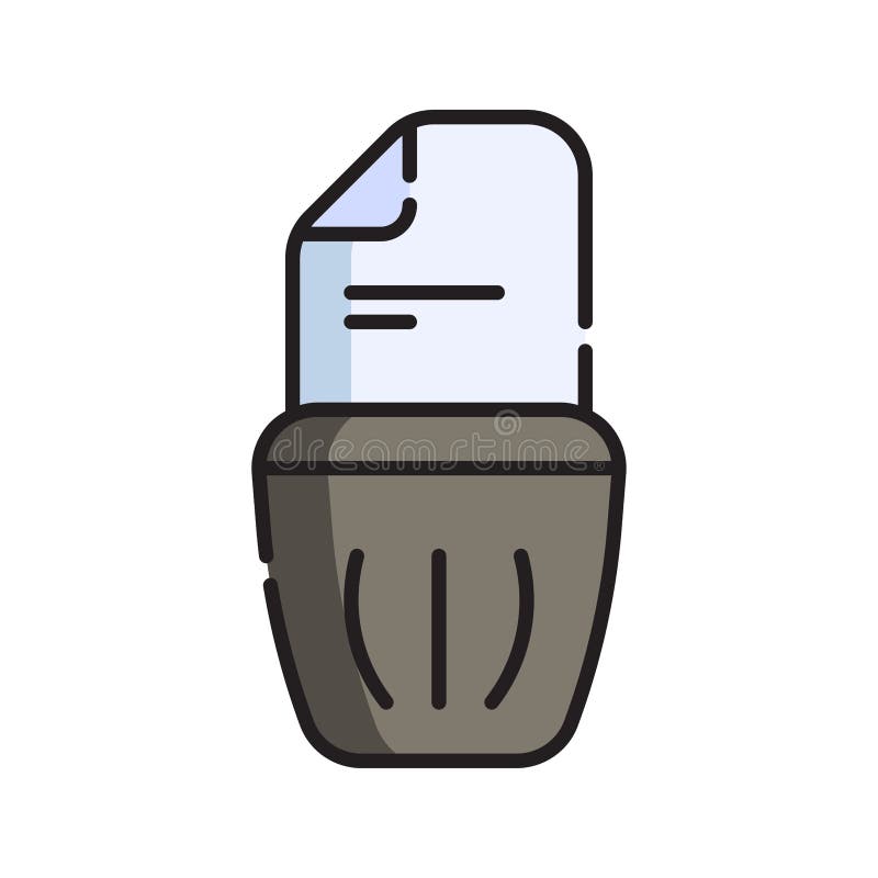 Recycle Bin Icon Vector Illustration. Flat Outline Cartoon. Cyber ...