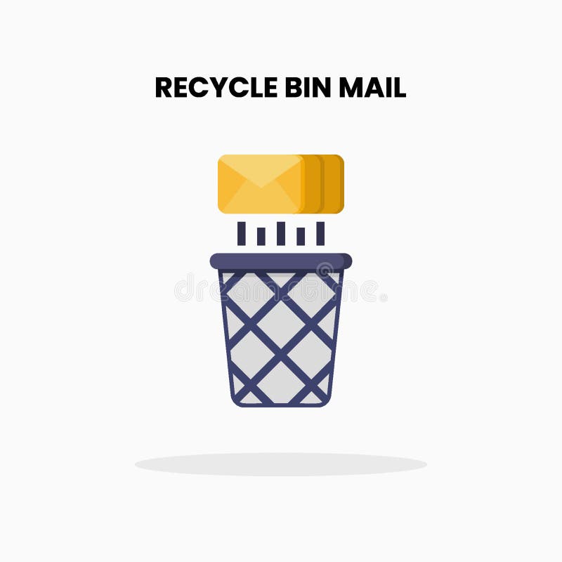 Recycle Bin Mail Flat Icon. Stock Vector - Illustration of office ...