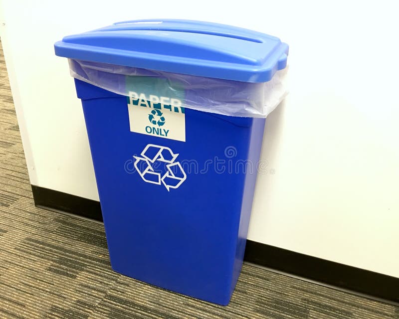 Recycle bin in office stock photo. Image of green, cleaning - 66440158