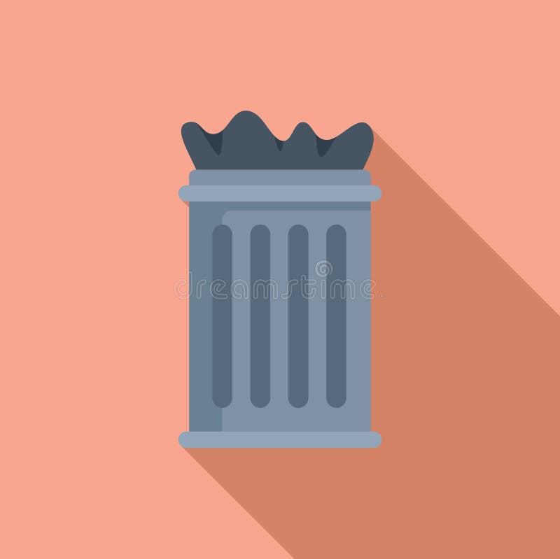 Recycle Bin with Package Icon Flat Vector. Bag for Trash Stock ...