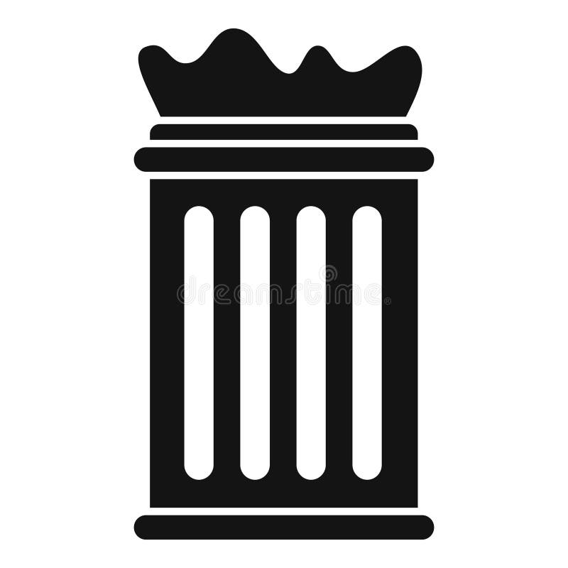 Recycle Bin with Package Icon Simple Vector. Bag for Trash Stock ...