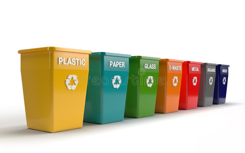 Recycle bin separation stock illustration. Illustration of container ...