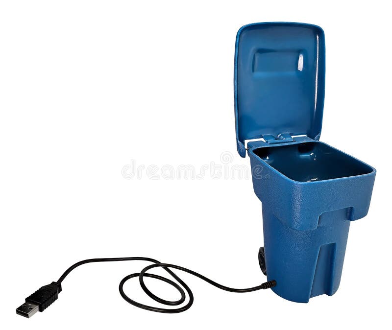 Recycle Bin with USB Cable stock image. Image of connect - 379427101
