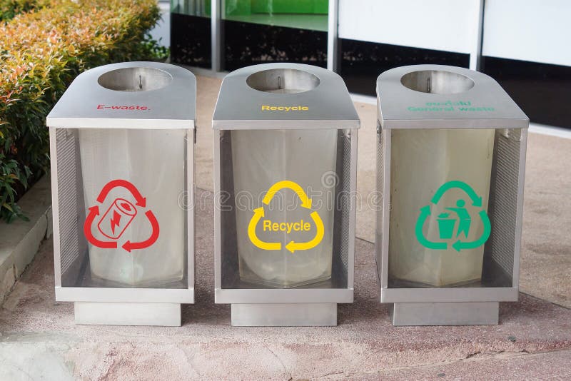 Recycle Bins for Different Types Stock Image - Image of recycling ...