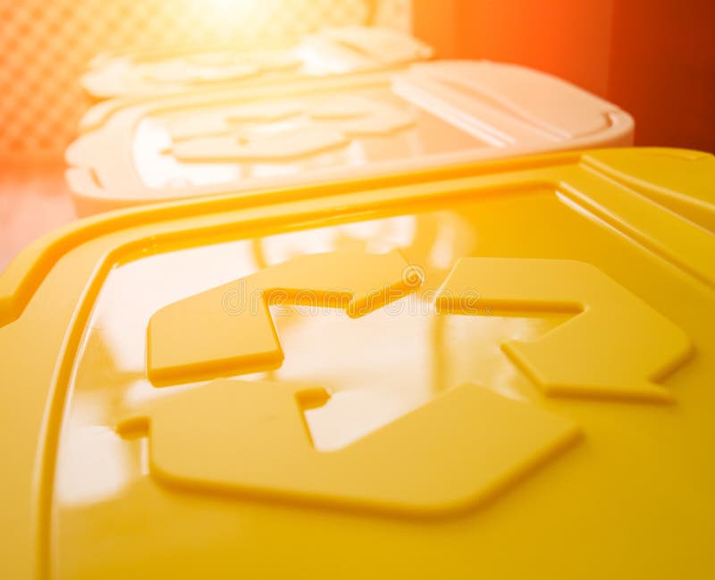 Recycle Bins in the Kitchen. Household Waste Sorting Stock Photo ...