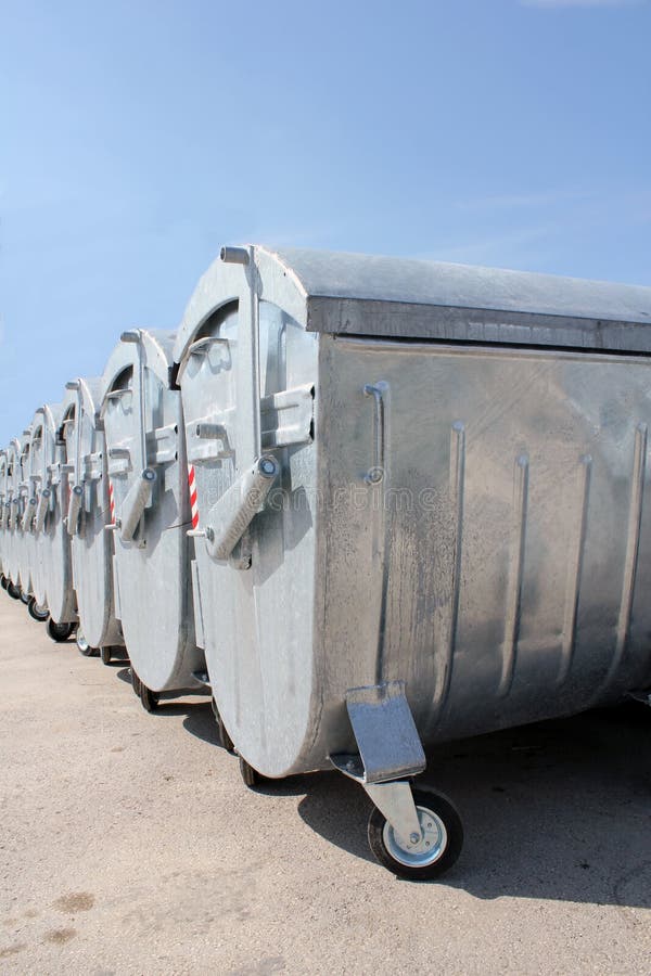 Recycle bins in row stock image. Image of responsible - 19397015