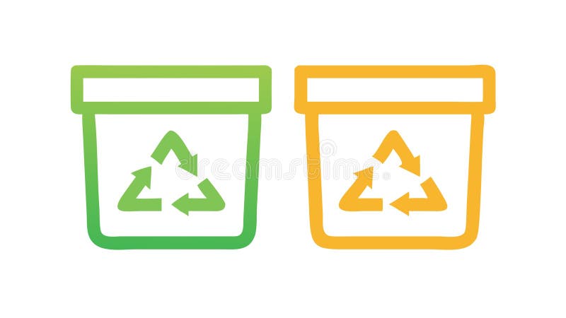 Recycle Bins Sorting Trash Icon for Waste Management Eco, Vector Design ...