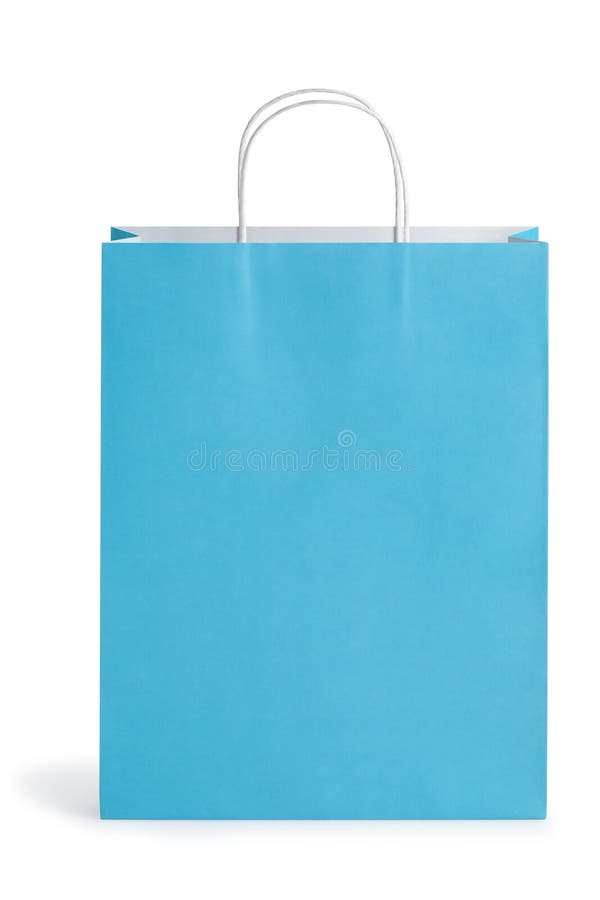 Recycle Blue Paper Bag Isolated White Background, Copy Space. or a Blue ...